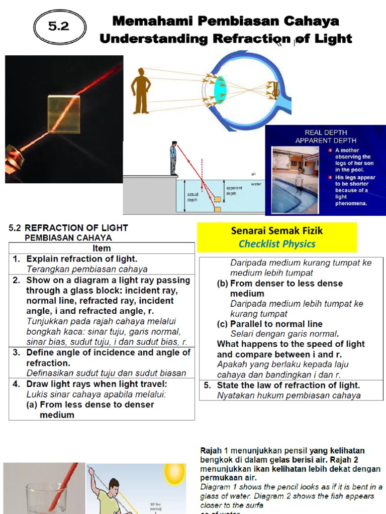 5.2 Refraction of Light 2018 | PDF | Refraction | Physical Phenomena
