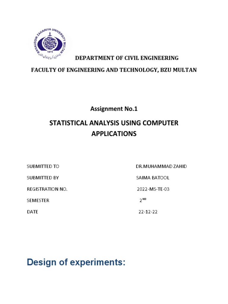 Design of Experiments | PDF | Experiment | Design Of Experiments