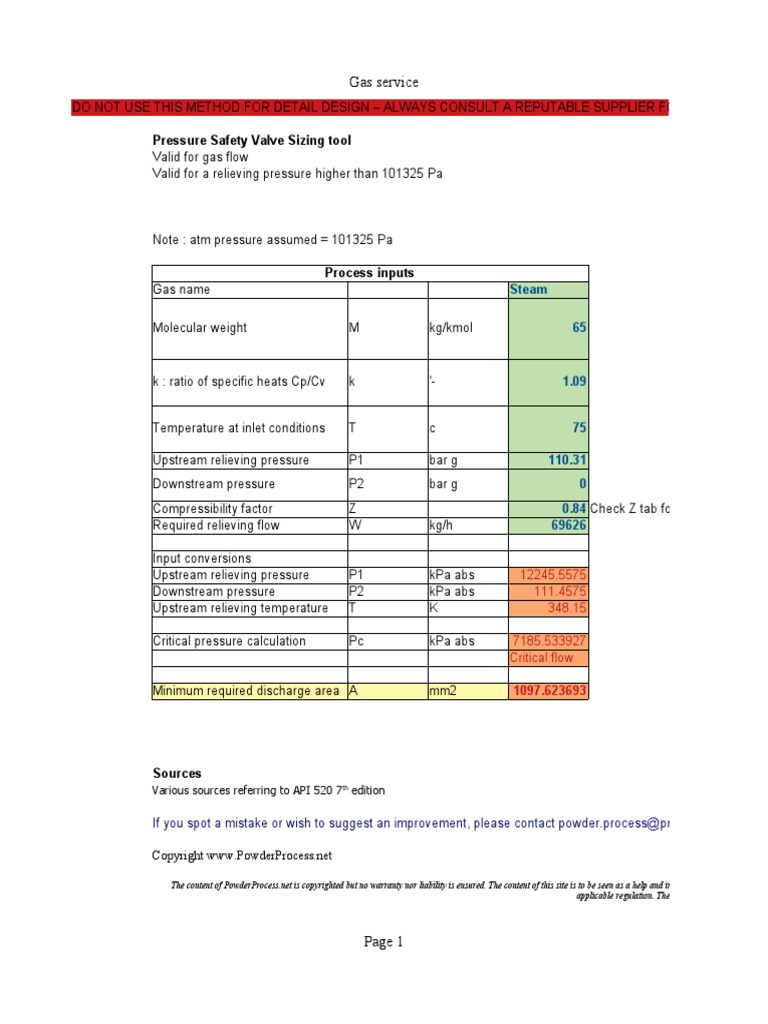 Safety Valve Sizing | PDF | Valve | Pressure