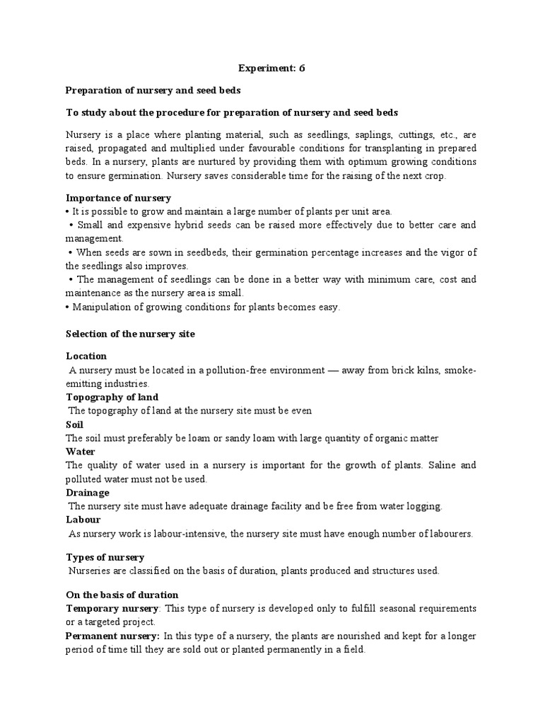 12th Practical Manual | PDF | Plant Nursery | Seed