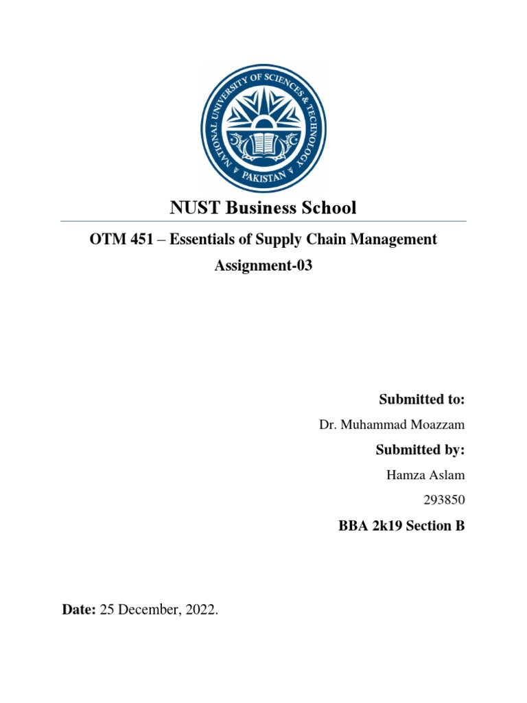 Hamza Aslam Scm A 3 Pdf Sustainability Logistics 