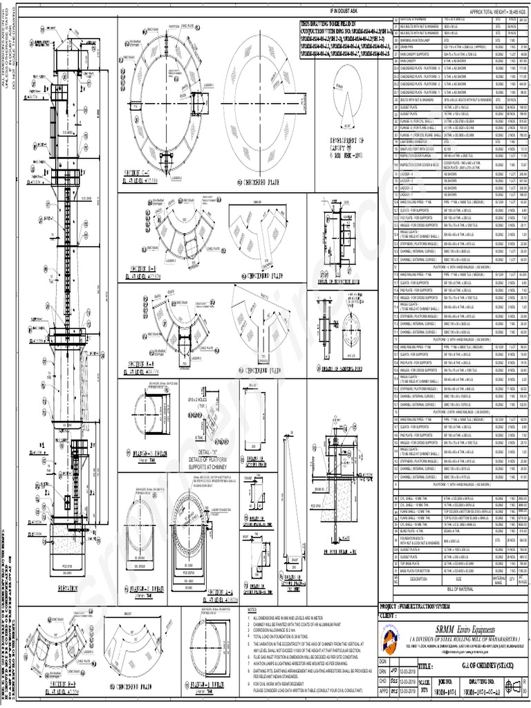 SRMM-1854-05-A1 G A of Stack (Chimney) - Model | PDF | Mechanical ...