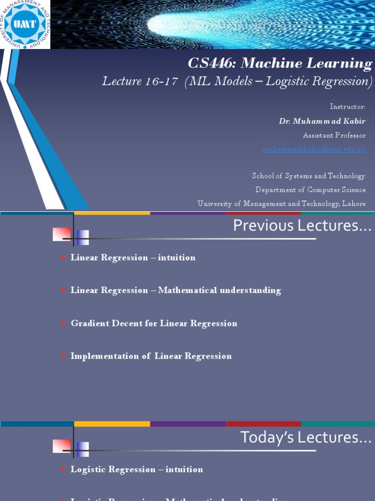 ML Logistic Regression | PDF | Logistic Regression | Regression Analysis