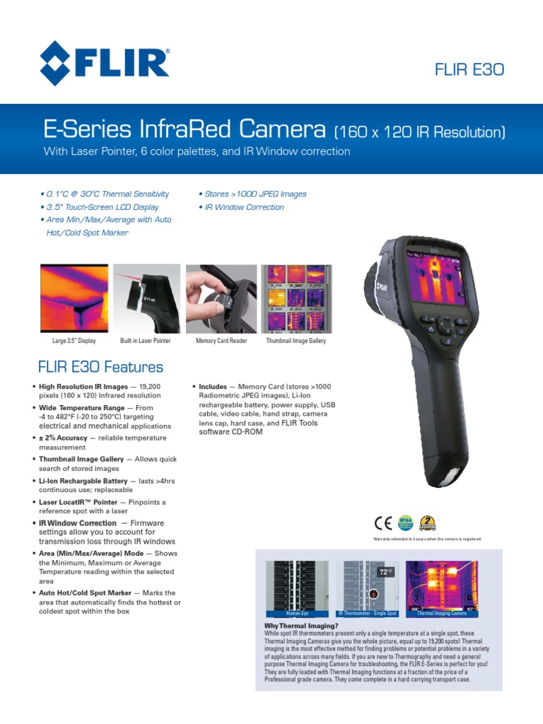 FLIR-E-30 - Thermal Imaging Camera - 49001-1801-Datasheet | PDF | Thermography | Infrared