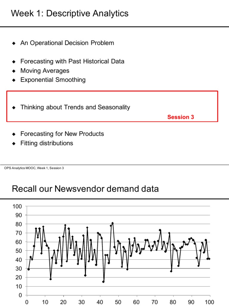 WBS-2-Operations Analytics-W1S3-Trends-Seasonality | PDF | Forecasting | Regression Analysis
