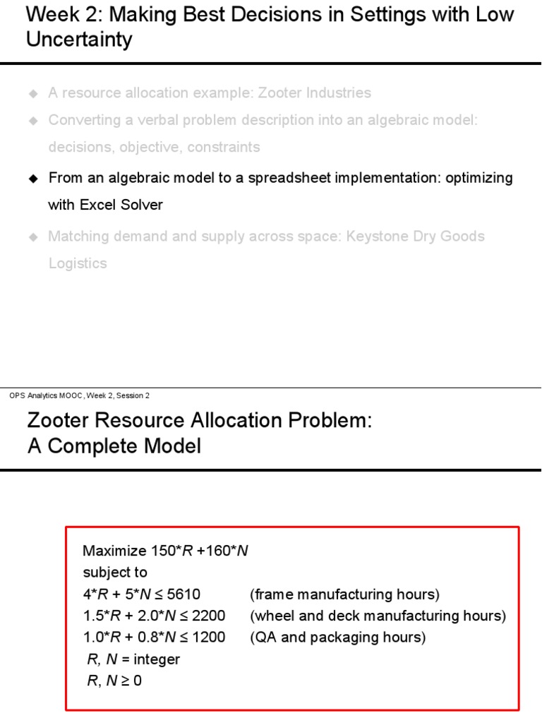 WBS-2-Operations Analytics-W2S2-Optimizing-with-Solver | Download Free PDF | Mathematical ...