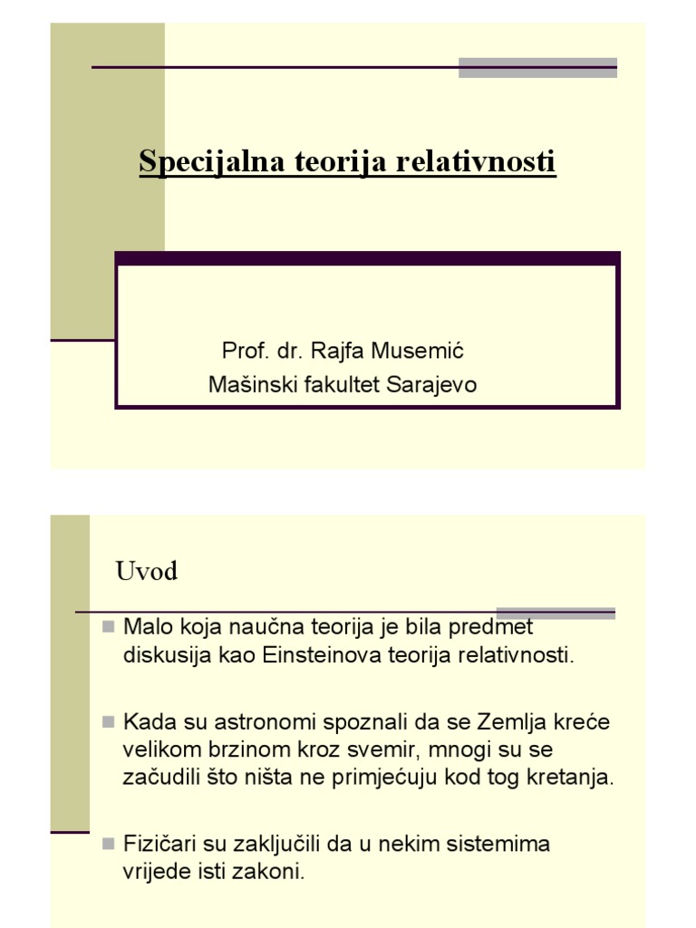 Teorija Relativnosti | PDF
