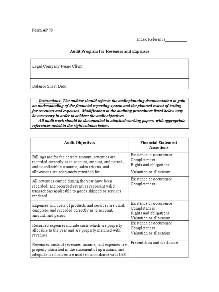 Revenue and Expense Audit Program | PDF | Audit | Revenue