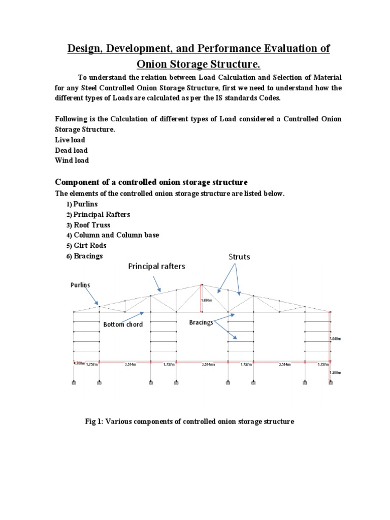 Onion Storage Structure Design Guide | PDF | Truss | Structural Load