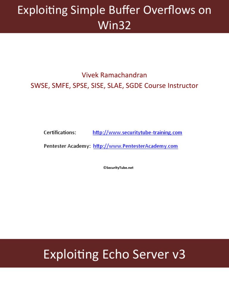 Exploiting Echo Server v3 Part 1 | PDF