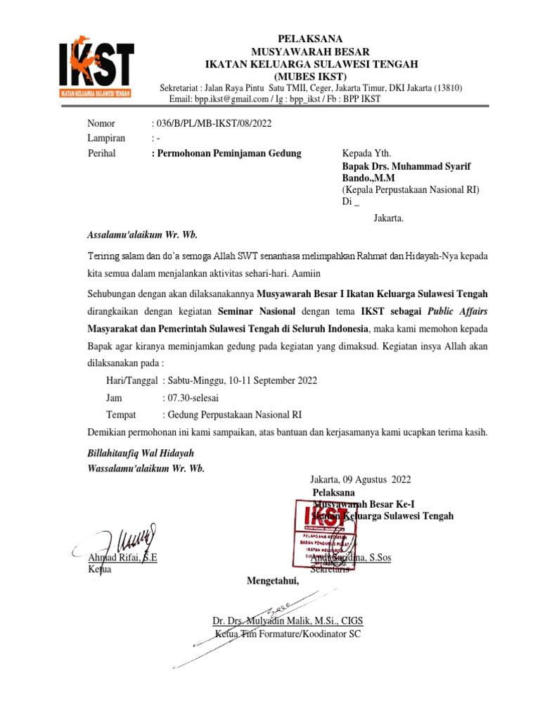 036 - Peminjaman Gedung Perpusnas RI | PDF