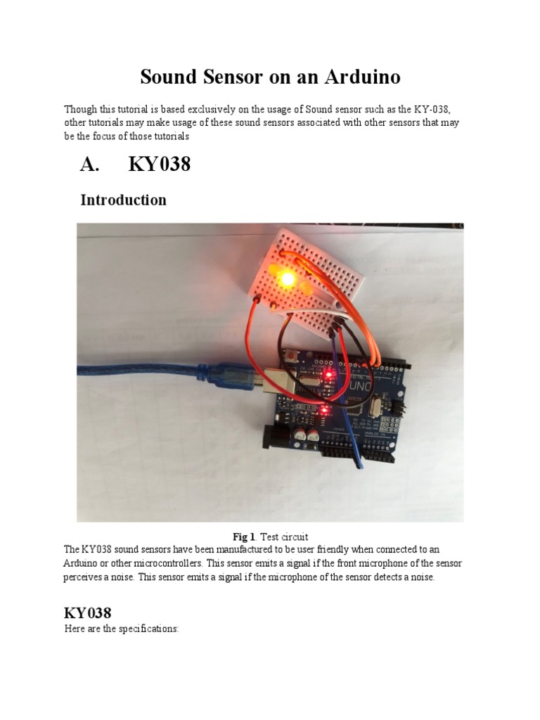 Introduction of Sound Sensor KY038 On An Arduino | PDF | Sensor ...