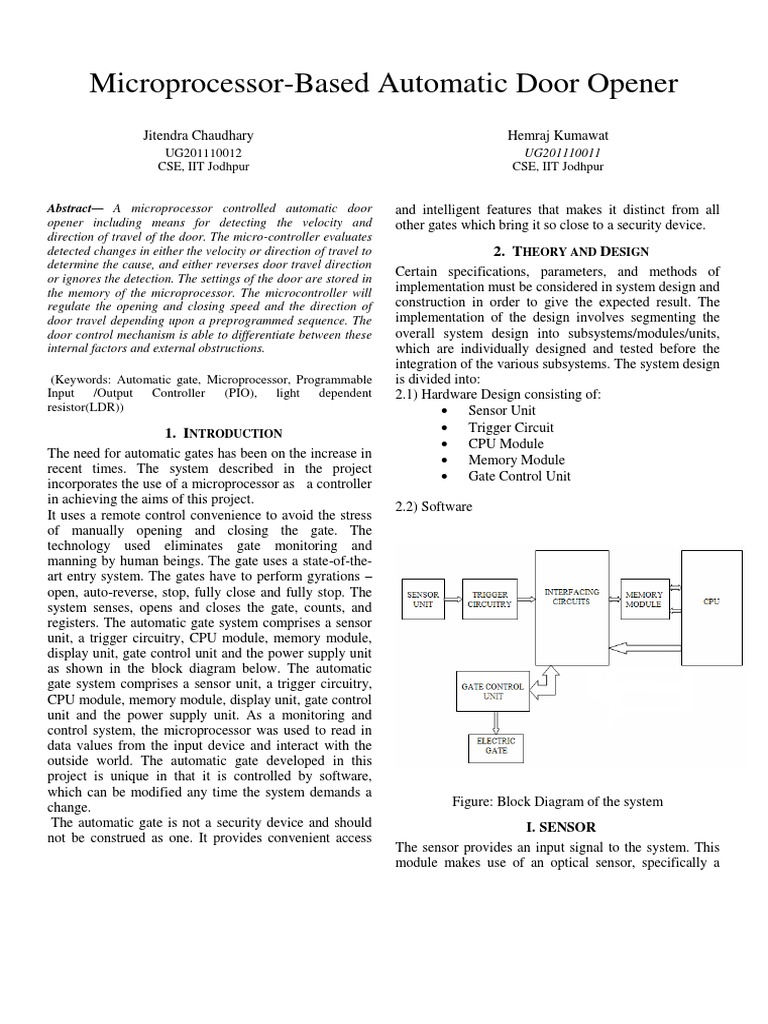 Microprocessor-Controlled Door Opener | PDF | Programming | Computer ...