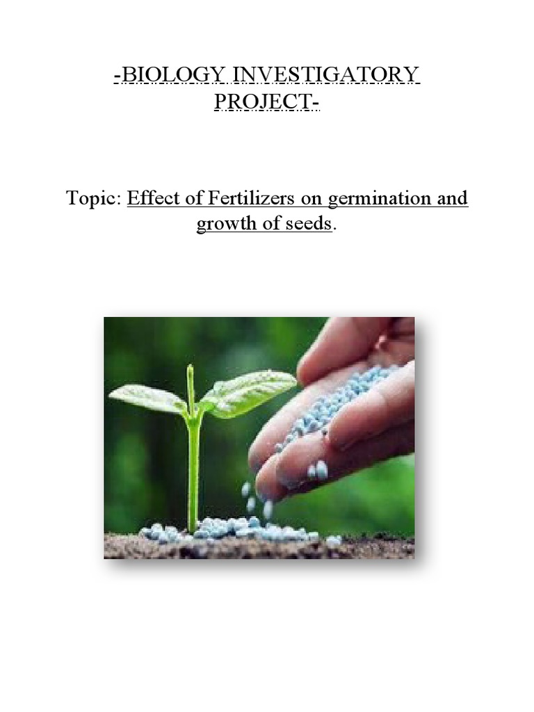 Biology Investigatory Project | PDF | Fertilizer | Plants