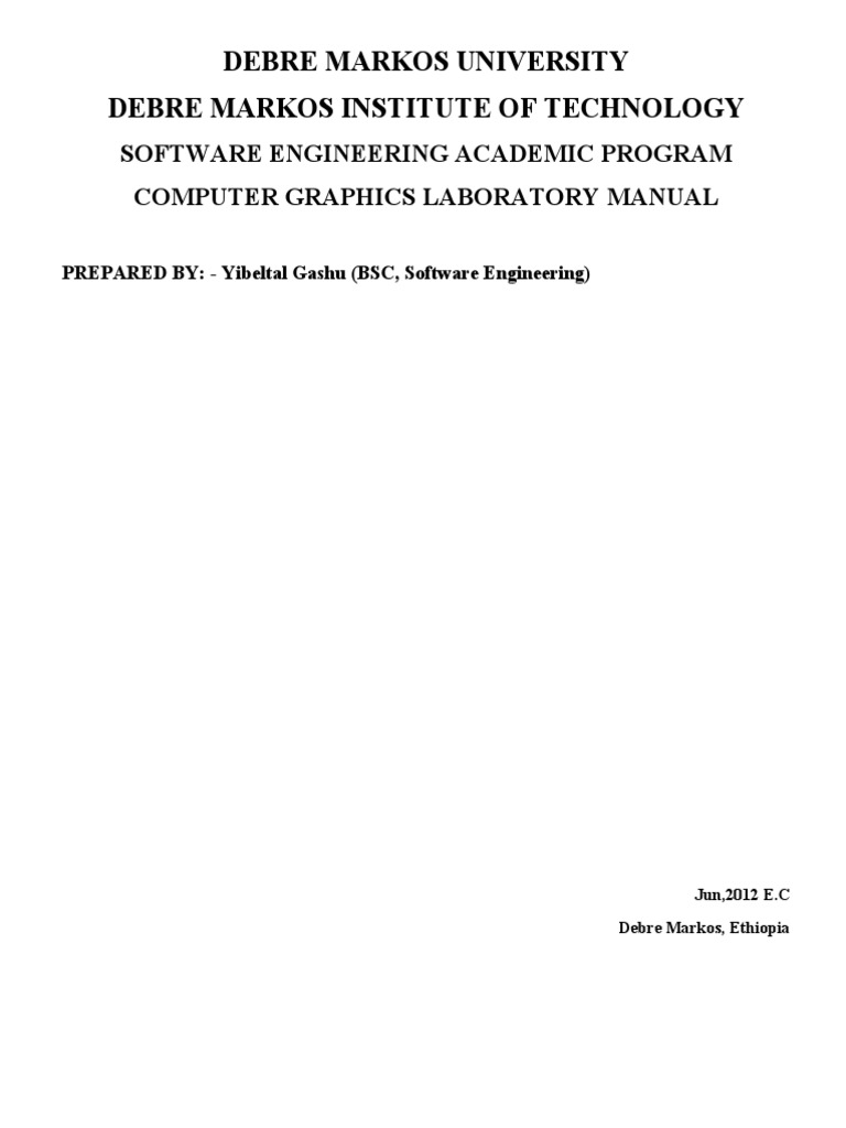 Computer Graphics Lab Manual For Promotion | PDF | Computer Graphics | Graphics Processing Unit