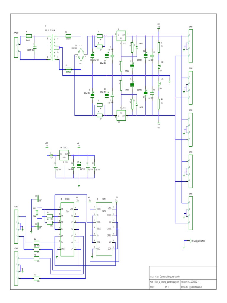 Class D Preamp Powersupply Schematic | PDF