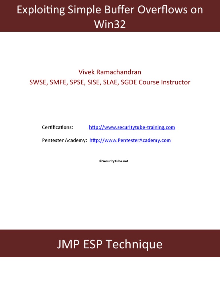 Jmp Esp Technique Pdf