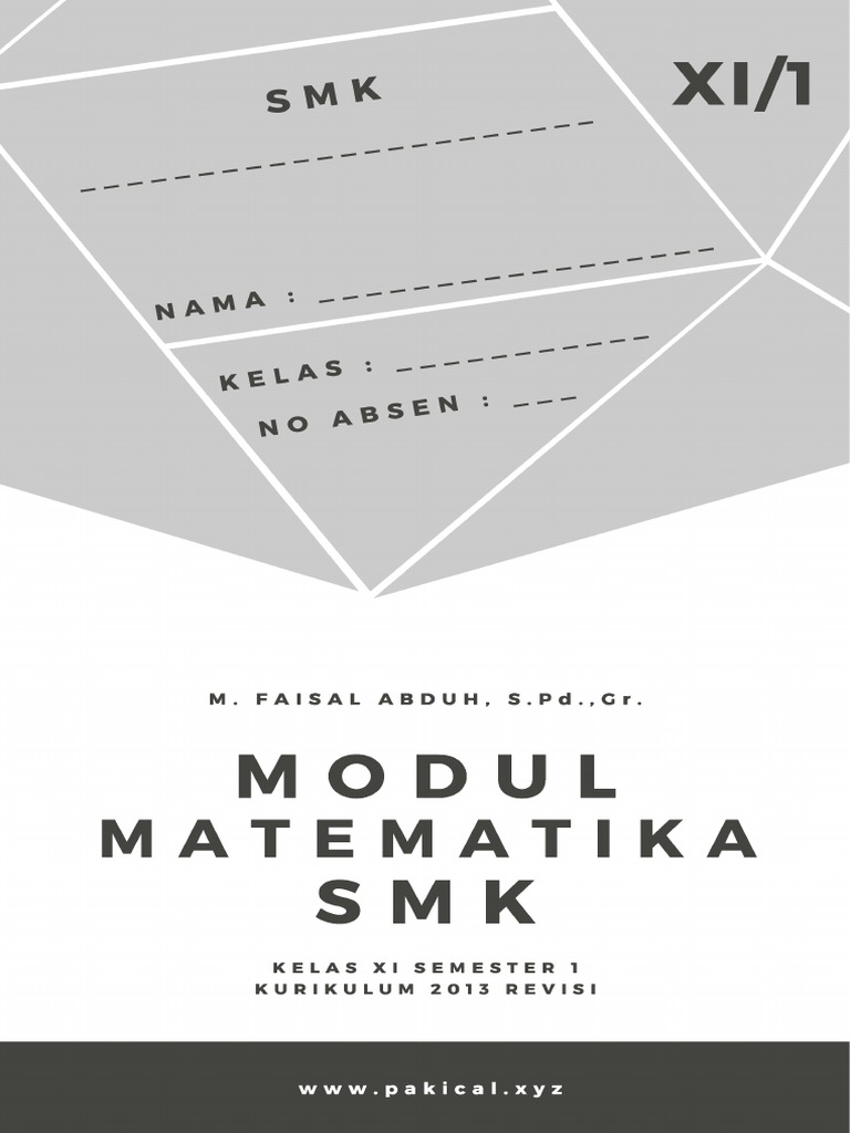 Modul Matematika SMK Kelas XI Semester 1 | PDF