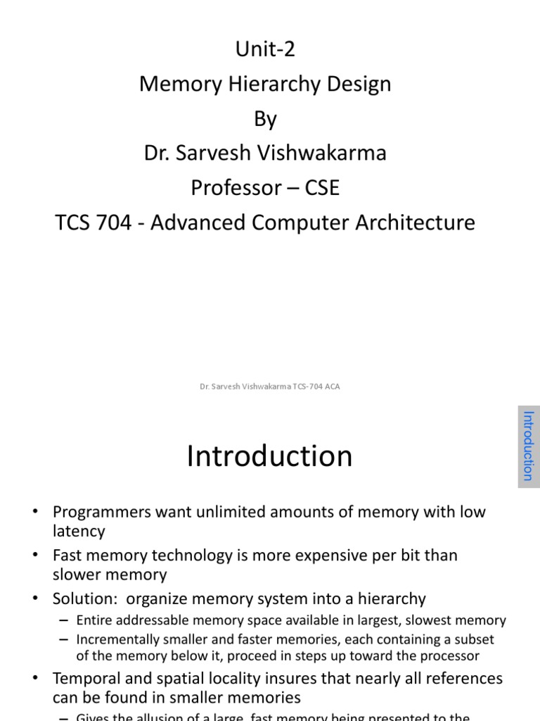 UNIT-2 (Memory Hierarchy Design) | PDF | Cpu Cache | Cache (Computing) UNIT-2 (Memory Hierarchy Design) | PDF | Cpu Cache | Cache (Computing)