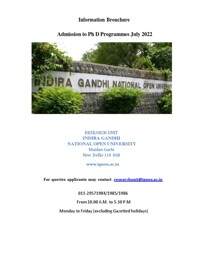 IGNOU Brochure | PDF | Psychotherapy | Mental Disorder