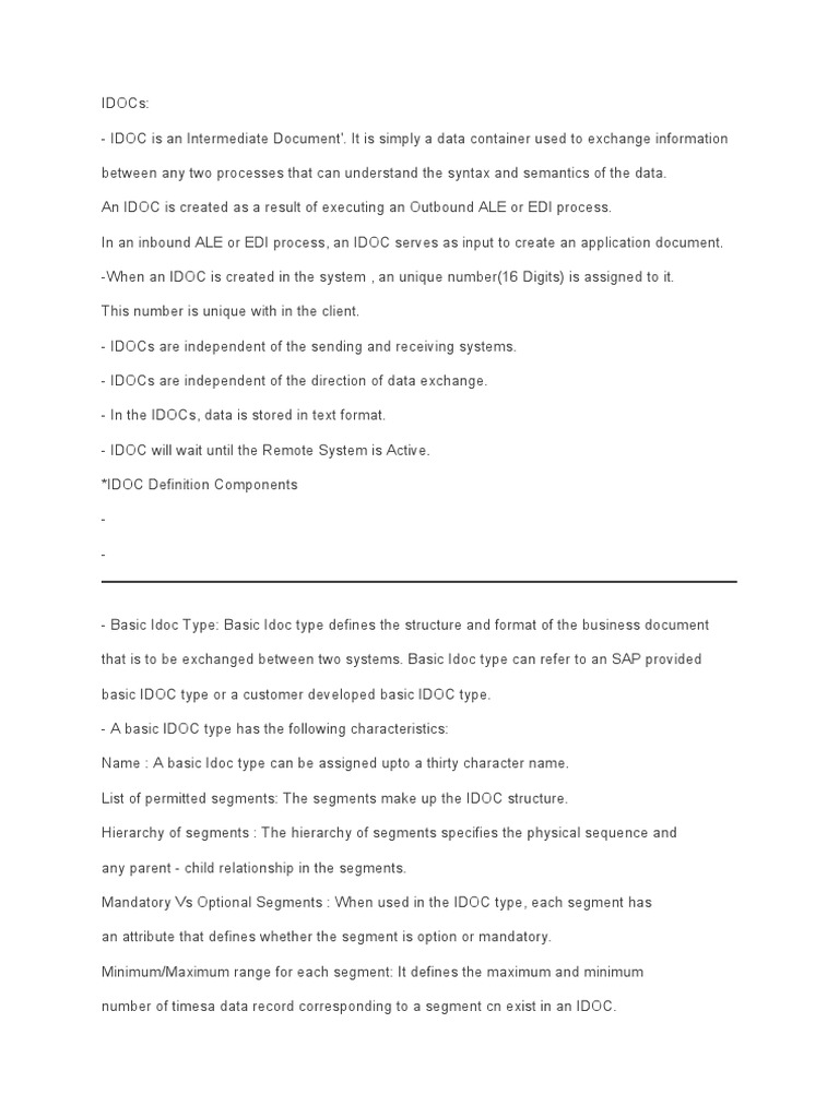 IDOCs | PDF | Electronic Data Interchange | Information