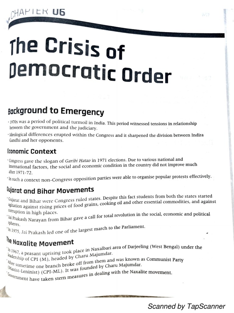The Crisis of Democratic Order | PDF