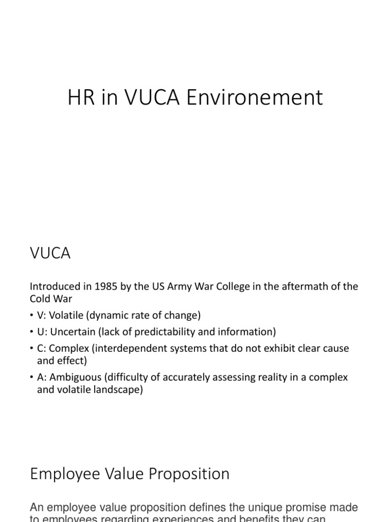 HR in VUCA Environment | PDF