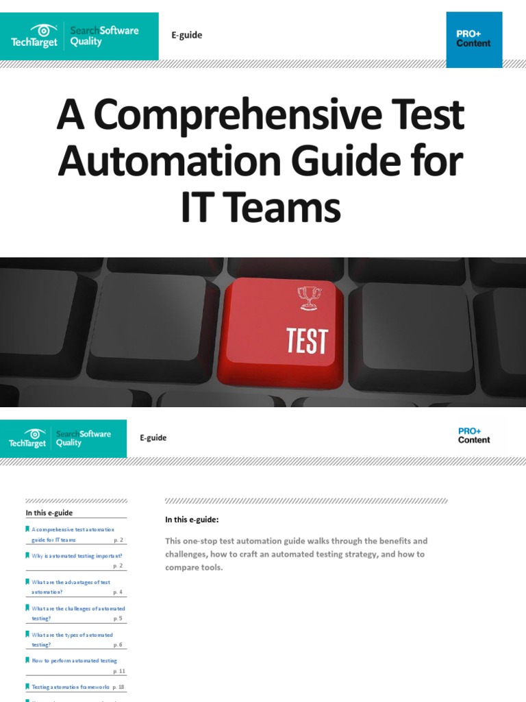 A Comprehensive Test Automation Guide For IT Teams | PDF | Software ...