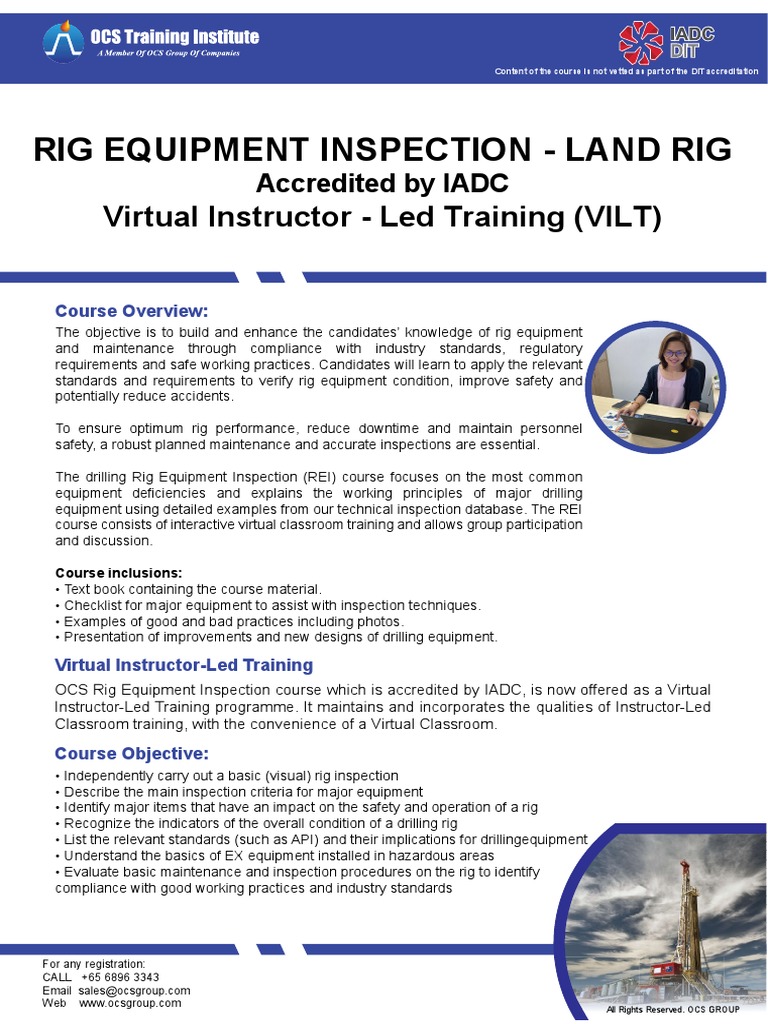 Rig Inspection Online Brochure 4 Days Land Rig REv 06 | PDF | Drilling Rig | Oil Well