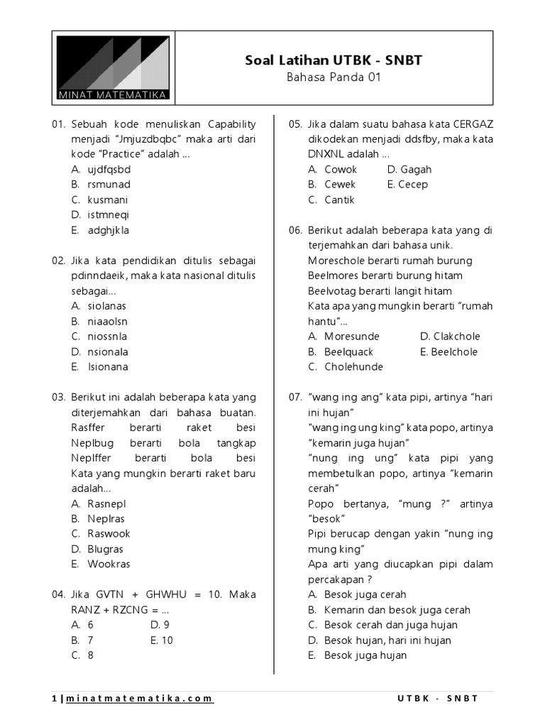 Bahasa Panda - Paket 01 | PDF