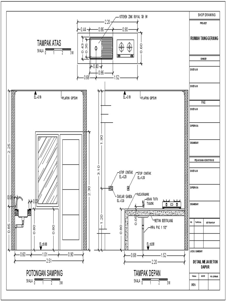Contoh Gambar Meja Beton | PDF