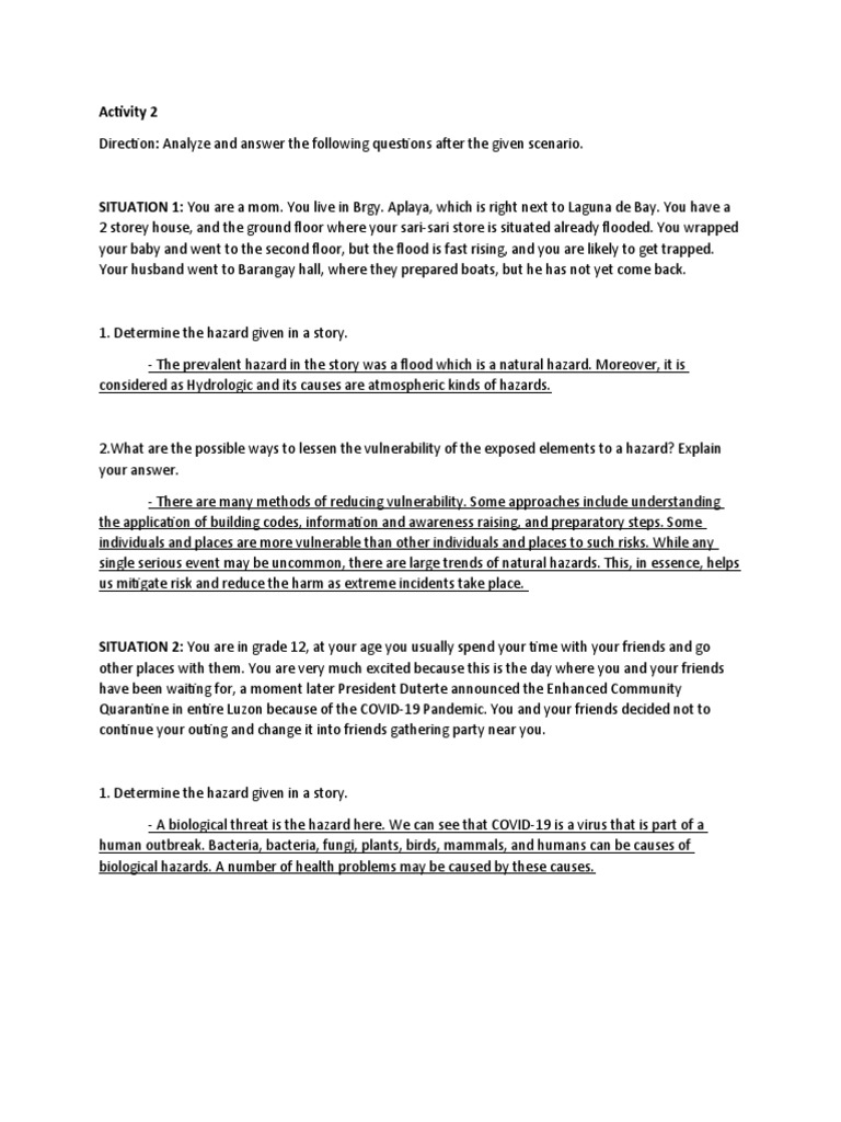 DRRR Activity 2.1 | PDF | Hazards | Public Health DRRR Activity 2.1 | PDF | Hazards | Public Health
