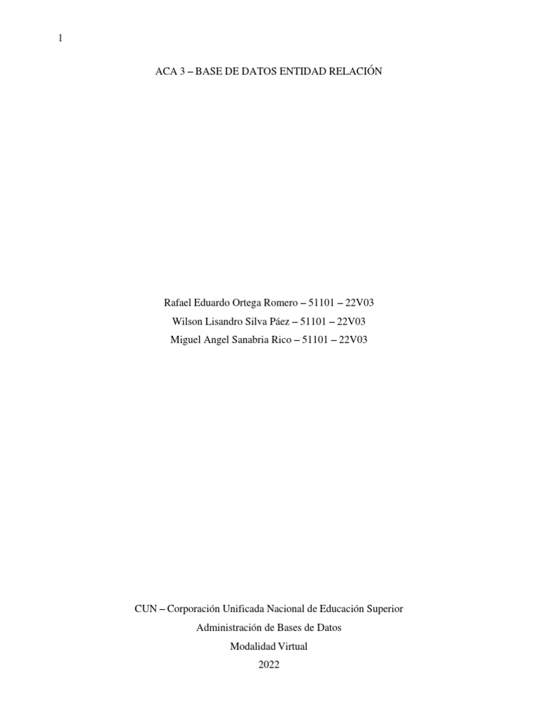 ACA 3 - Administración de Bases de Datos - 22V03 | PDF | Bases de datos | Gestión de tecnología ...