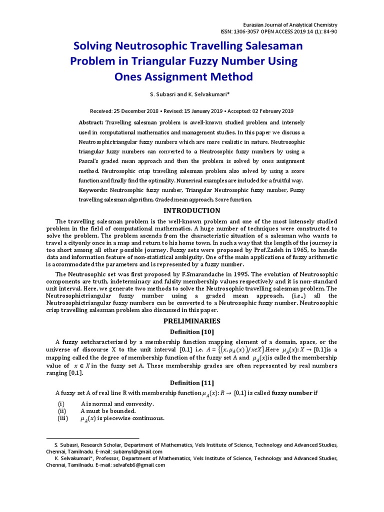 Solving Neutrosophic Travelling Salesaman Problem In Triangular Fuzzy Number Using Ones