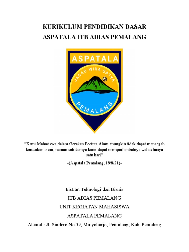 Sejarah Aspatala ITB Adias Pemalang | PDF