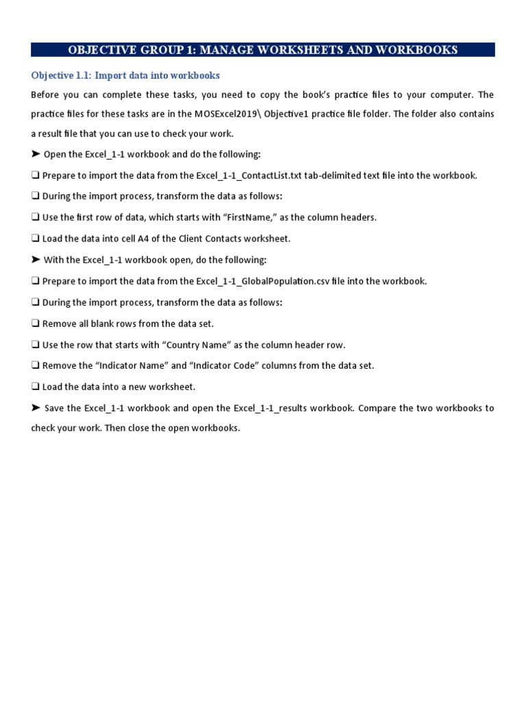 Importing and Transforming Data from External Text and CSV Files into Worksheets | PDF