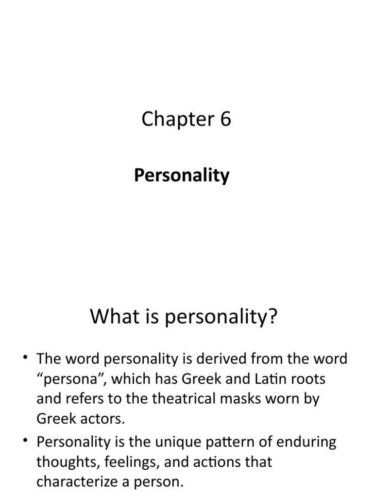 Chapter 6 Personality | Download Free PDF | Id | Psychoanalytic Theory