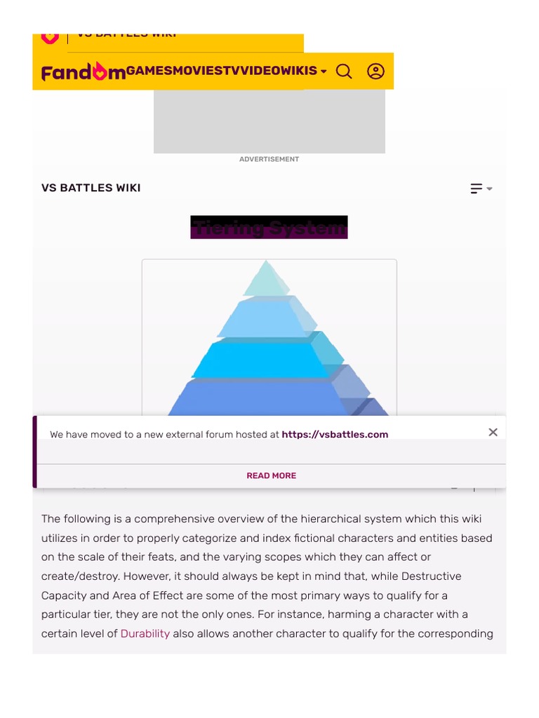 Tiering System - VS Battles Wiki - Fandom | PDF | Universe | Infinity