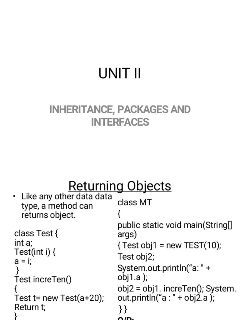 Java Inheritance, Packages, and Interfaces Guide | PDF | Inheritance ...