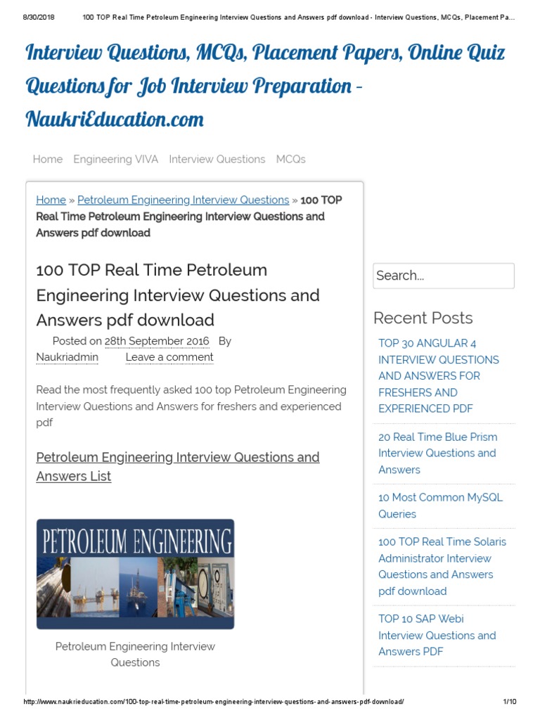 Interview Question, MCQ, Placemen Paper, Onlin Qu Question For Job ...