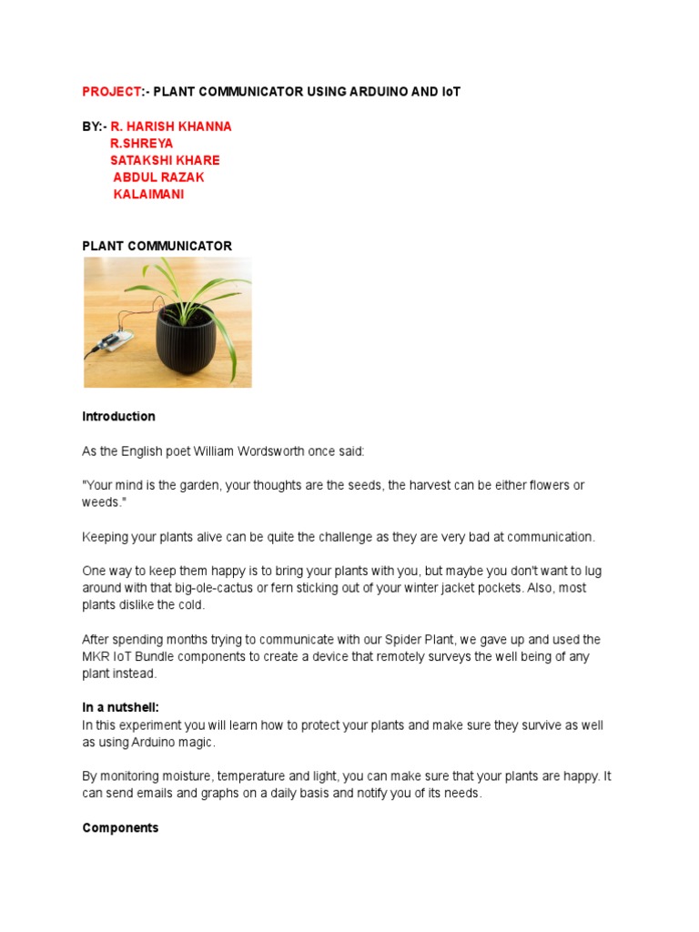 Physics Mini Project Plant Communicator | PDF | Hypertext Transfer ...