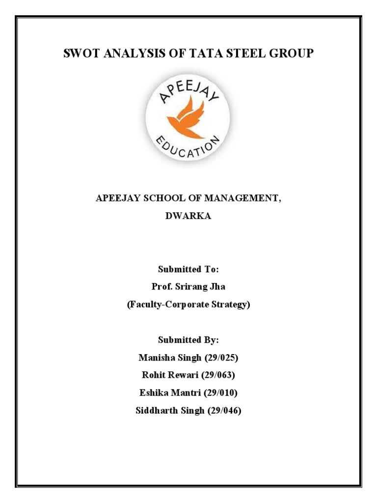 Swot Analysis of Tata Steel | PDF | Economies | Business