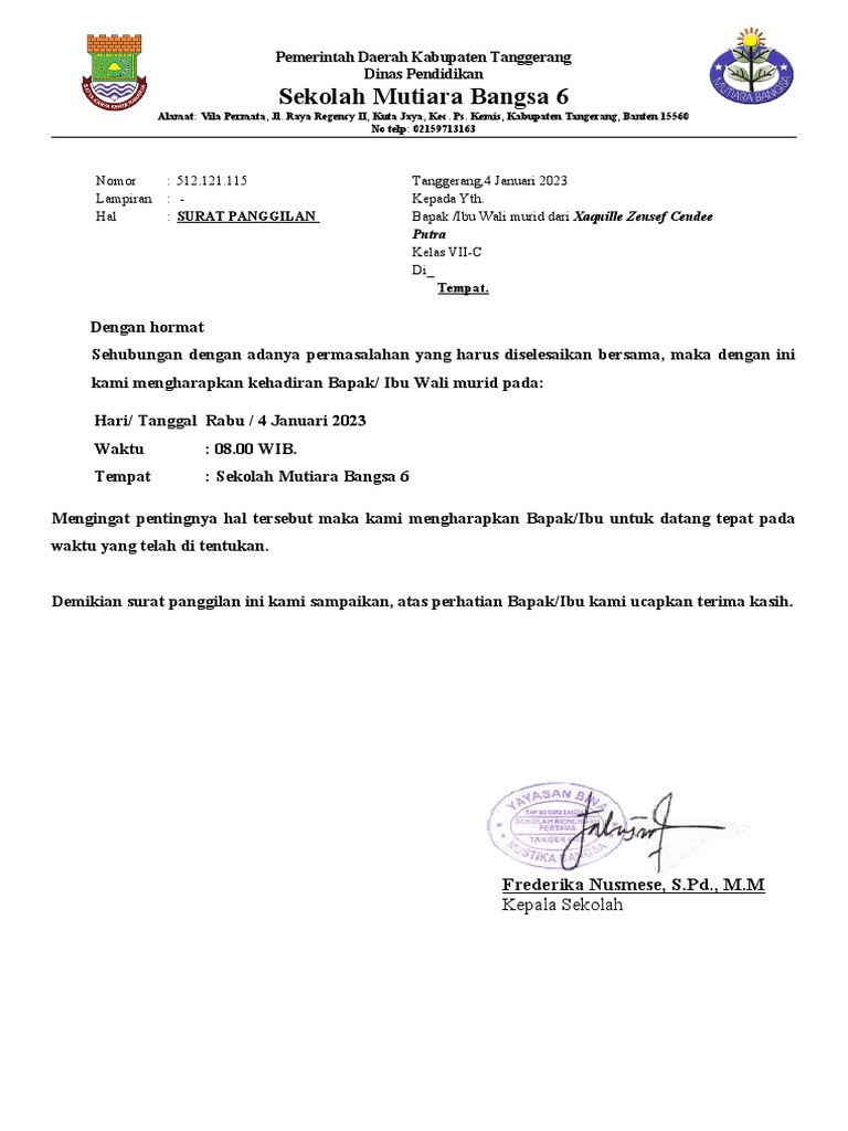 Surat Panggilan | PDF