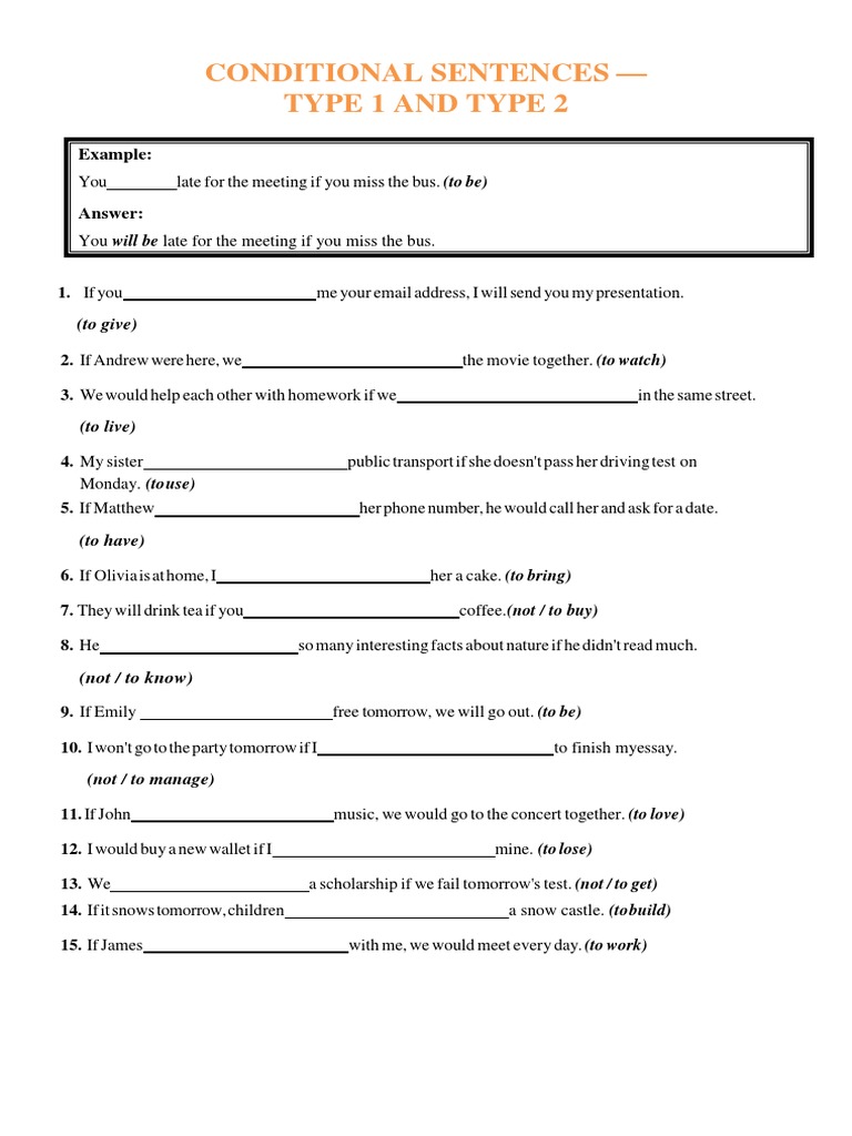 Conditional Sentences Ex | PDF