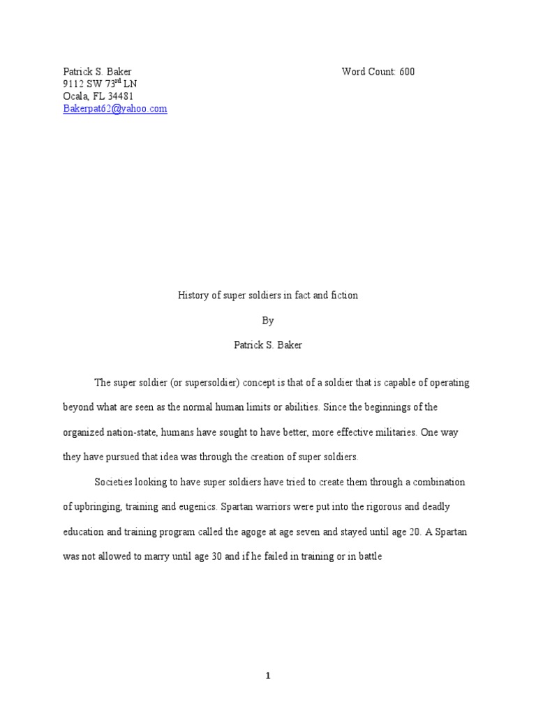 History of Super Soldiers Explained | PDF