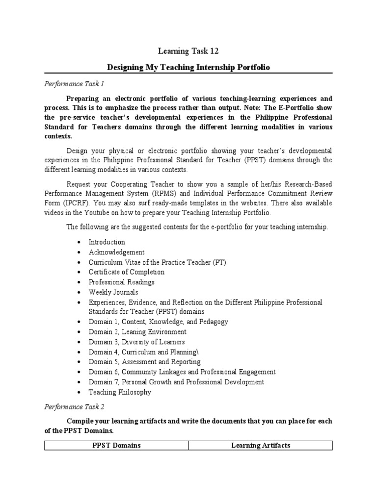 Learning Task 12 | PDF | Learning | Teachers