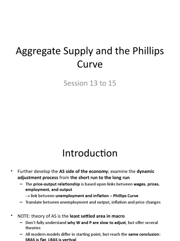 Session 13 - 15 Aggregate Supply and The Phillips Curve | PDF ...