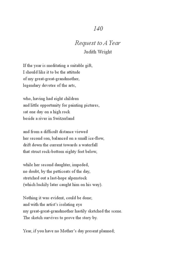Request To A Year Poem | PDF