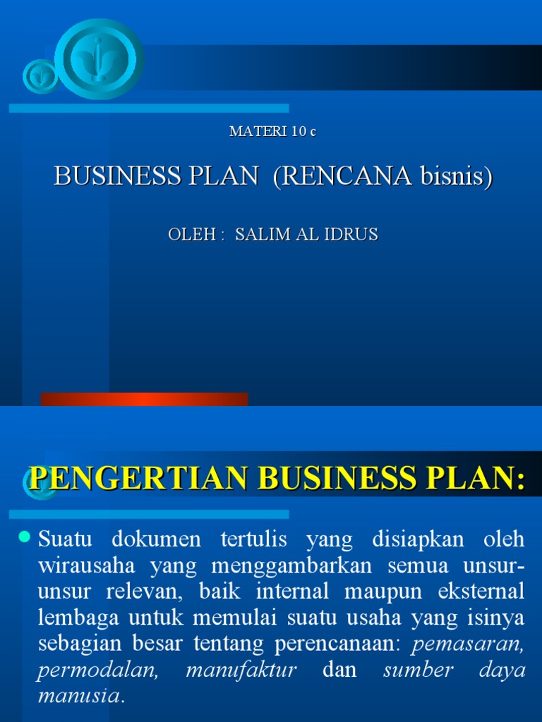 Materi 10c. Bisnis Plan | PDF