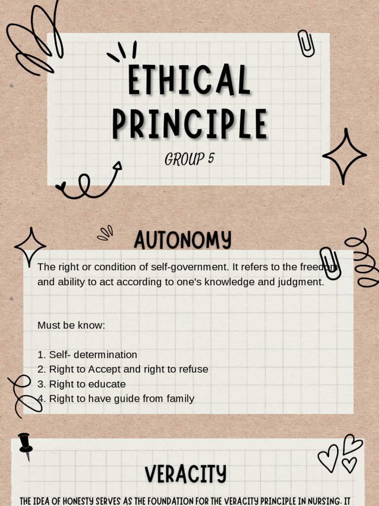 Group 5 - Ethical Principles | PDF | Nursing | Confidentiality